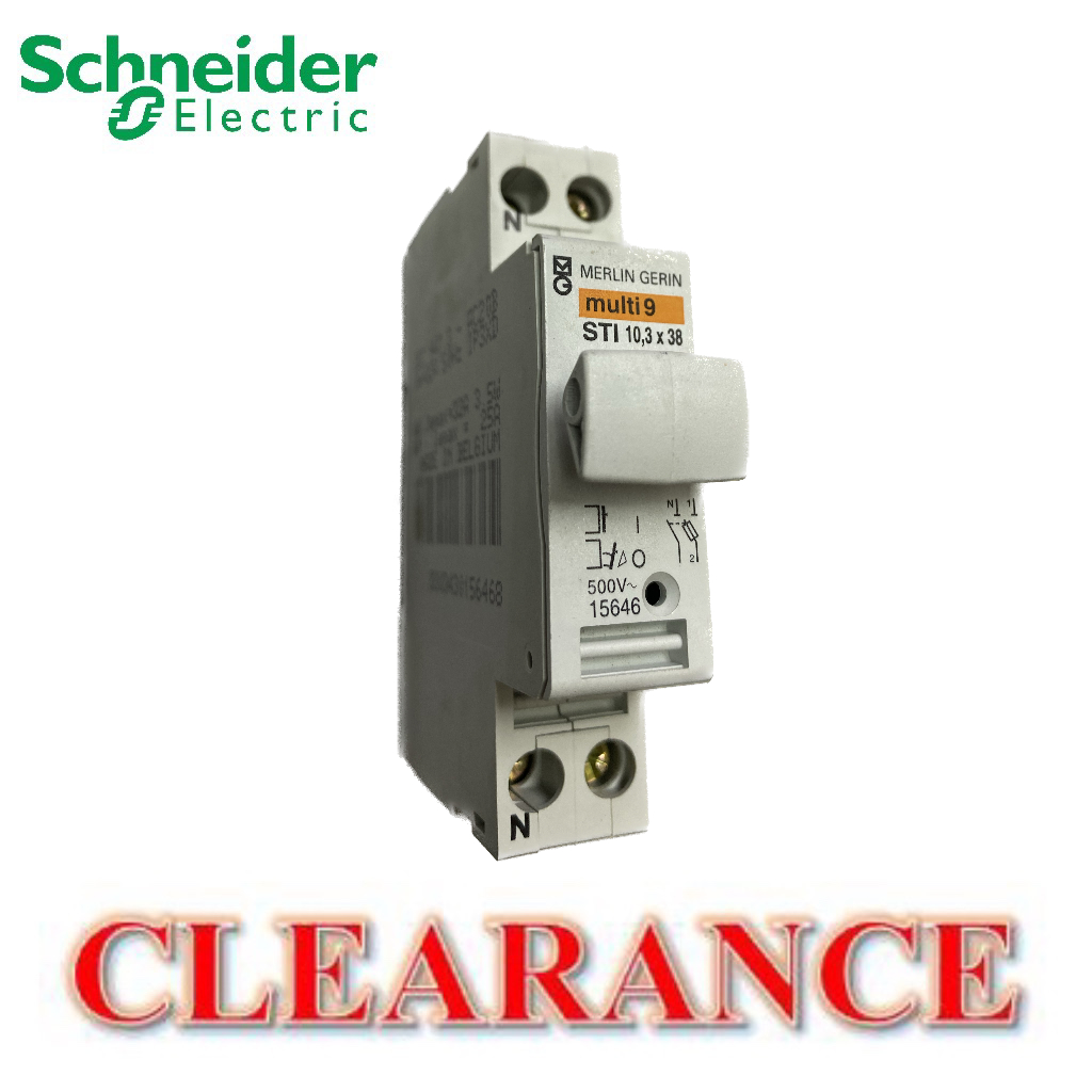 MERLIN GERIN 15646 FUSE HOLDER SECTIONED STI 10.3X38 1P MA-1 1P+N 500 V ...