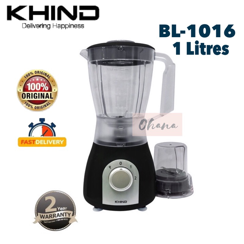 KHIND BL1016 BLENDER 1.0L WITH DRY MILL GRINDER/ BL-1016 PENGISAR BALANG BLENDER MIXER JUG 搅拌机 ...