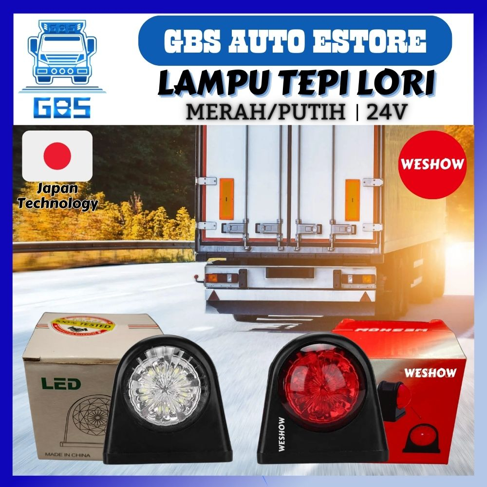 GBS Truck/Lori LED Side Lamp 24V Red White Side Marker Signal Light 110-30600-30 | Shopee Malaysia