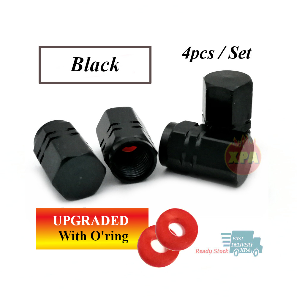 Tire valve caps 4pcs ( Black ) - Penutup angin mulut tayar ( hitam ...