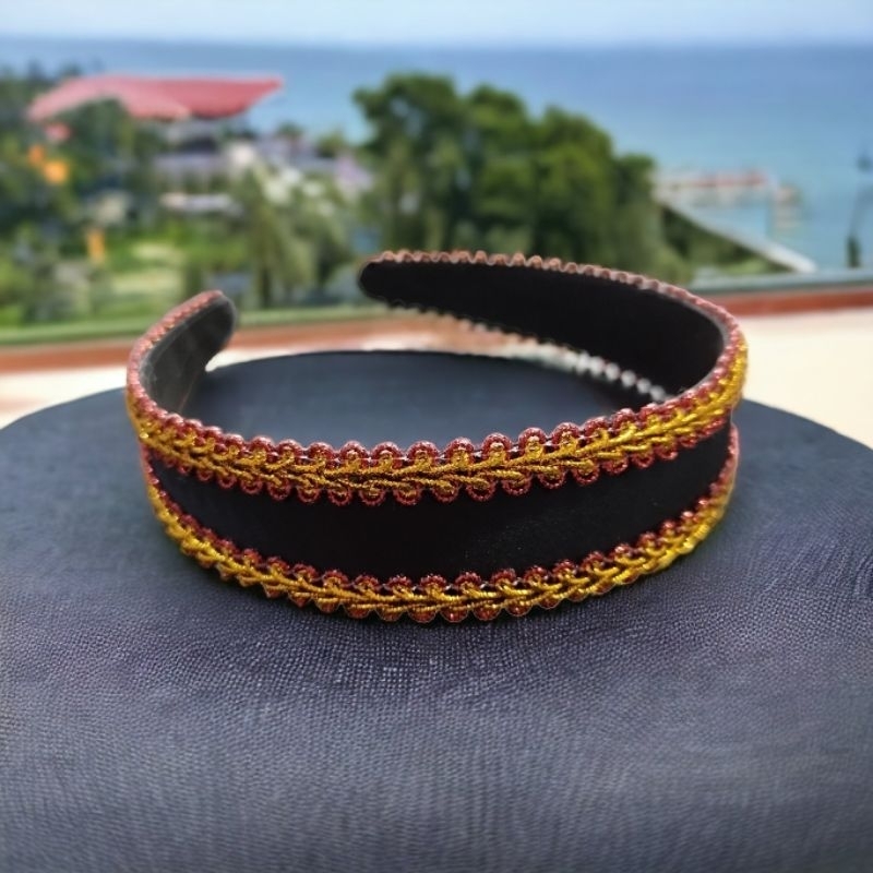 DEVY - Tradisional Sabah Borneo Susuga Headband Gold Red Lace | Shopee ...