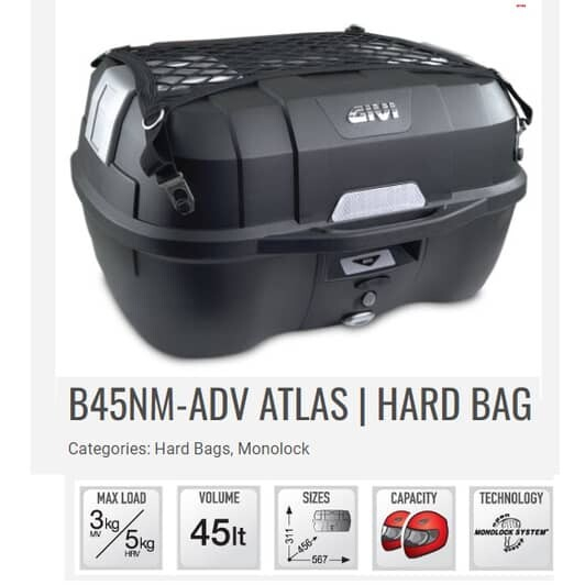 Givi Box B45NM-ADV Advance Atlas 45L Kotak Givi Besar 100% Original | Shopee Malaysia