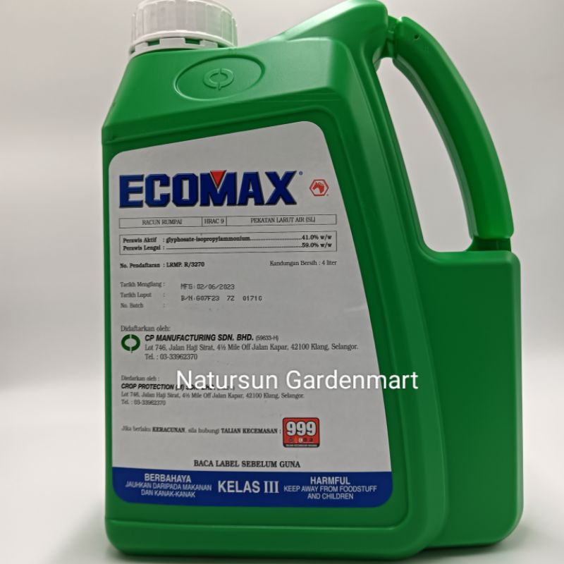 (Rumput) 4L Ecomax/Cp/Ken-up/Hi Phosate/Glitz/Challenge/Typhoon/Racun ...