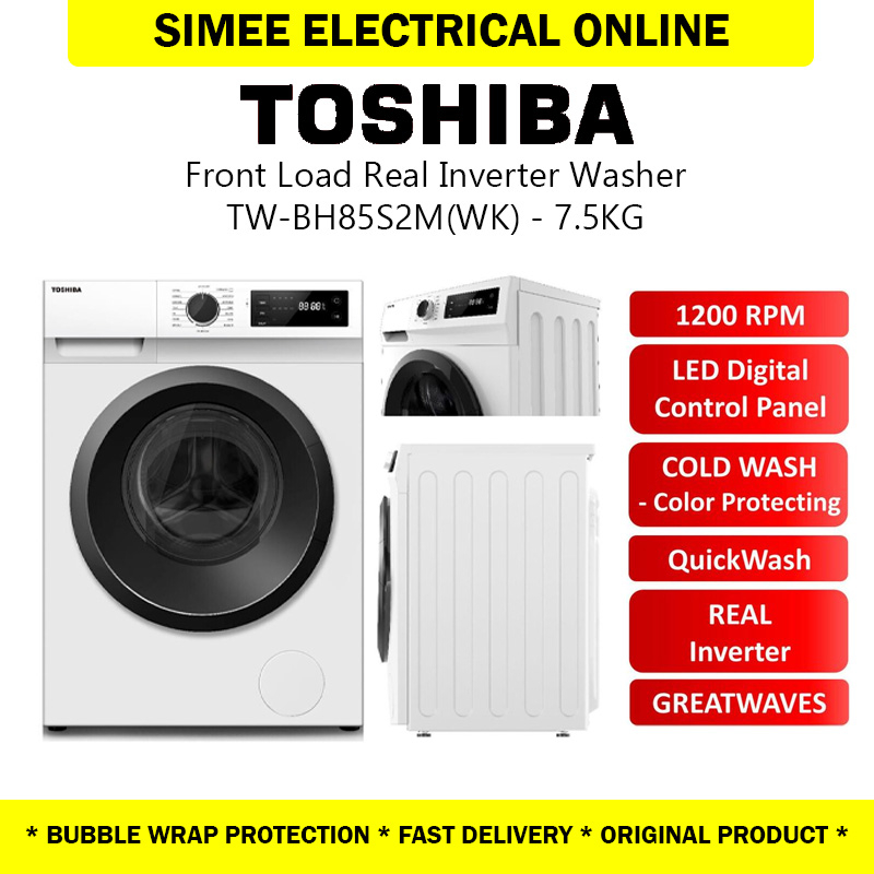 Toshiba 7.5KG Front Load Real Inverter Washing Machine TW-BH85S2M(WK) | TW-BH85S2M | Quick Wash ...