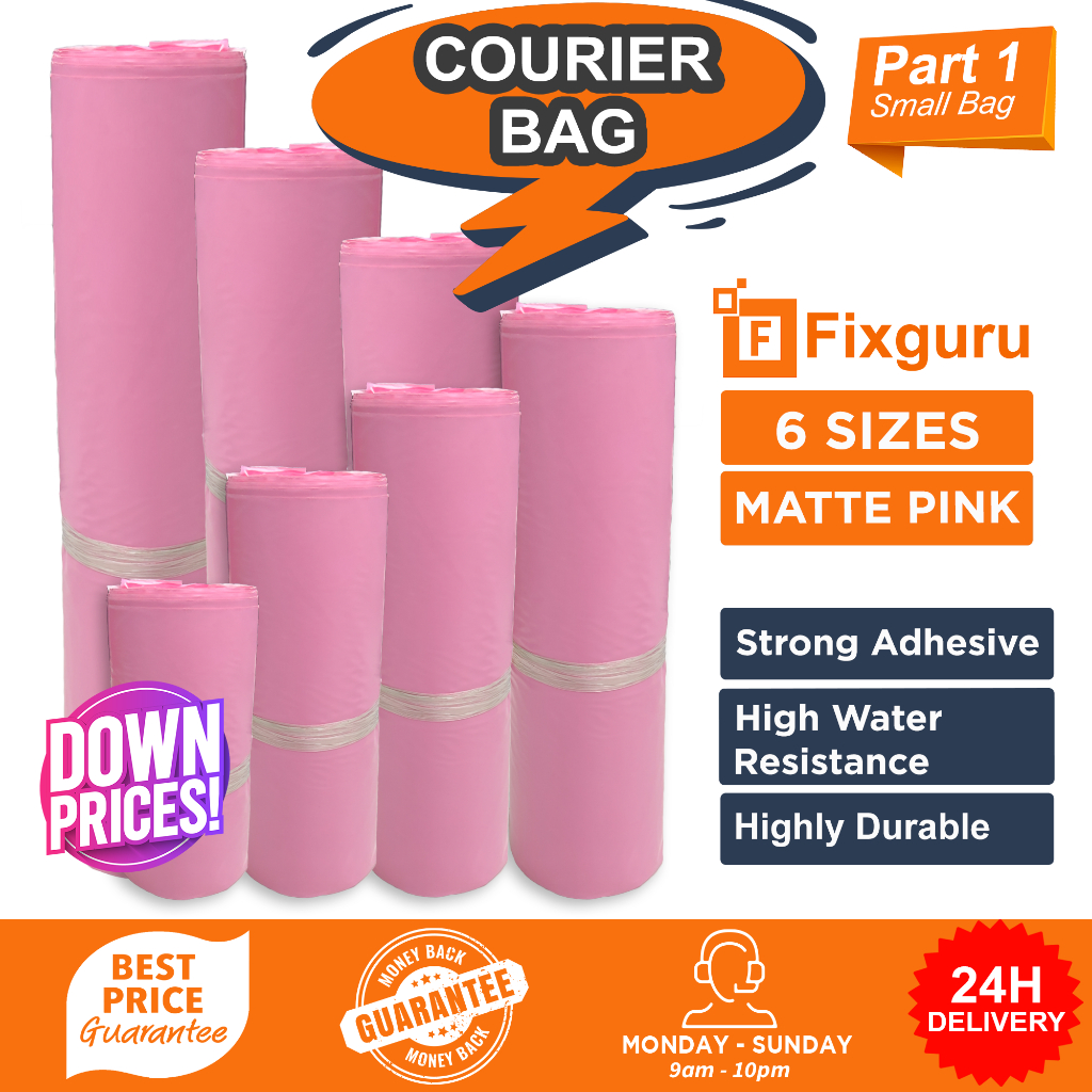 Fixguru Matte Pink Courier Bag / Mailer / Polymailer / Flyers / Parcel ...