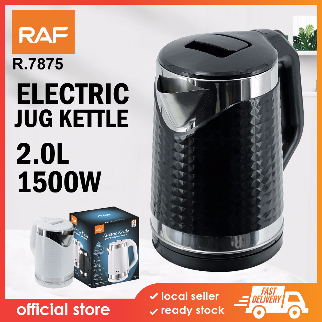 RAF 2.0L Cordless Electric Jug Kettle 2000W Fast Boiling 360° Rotating Base Auto Cut-Off / Cerek ...
