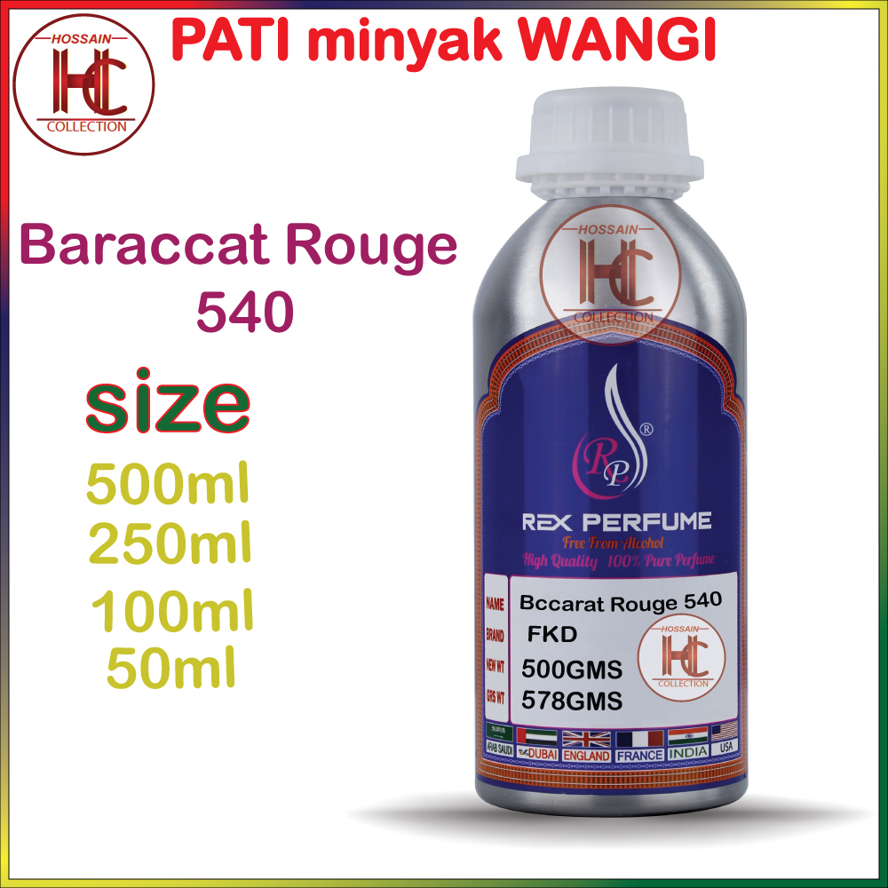 BACCARAT ROUGE 540 PATI MINYAK WANGI 50ML 100ML 250ML 500ML BY FRANCIS ...
