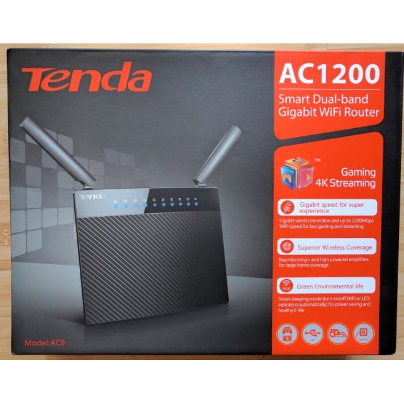 Tenda AC9 / Router / AC1200 Smart Dual-Band Gigabit WiFi Router | Shopee Malaysia