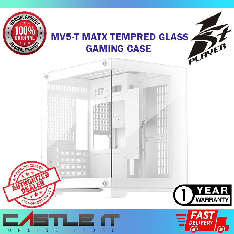 1st Player MV5-TP Micro-ATX MATX Tempered Glass Transparent Gaming ...