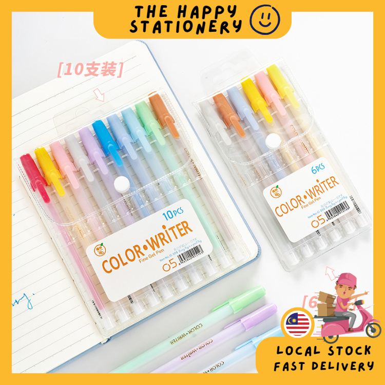 [Ready Stock] Muji Style Colorful Jelly Gel Pen 12 Colors 0.5mm Cute ...