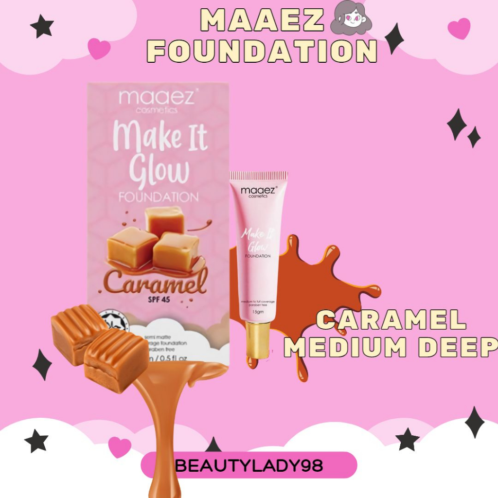 MAAEZ FOUNDATION 15GM SNOW/HONEY/CAREMAL/TRUFFLE/BROWNIES/WOOPIE PIE💄 ...