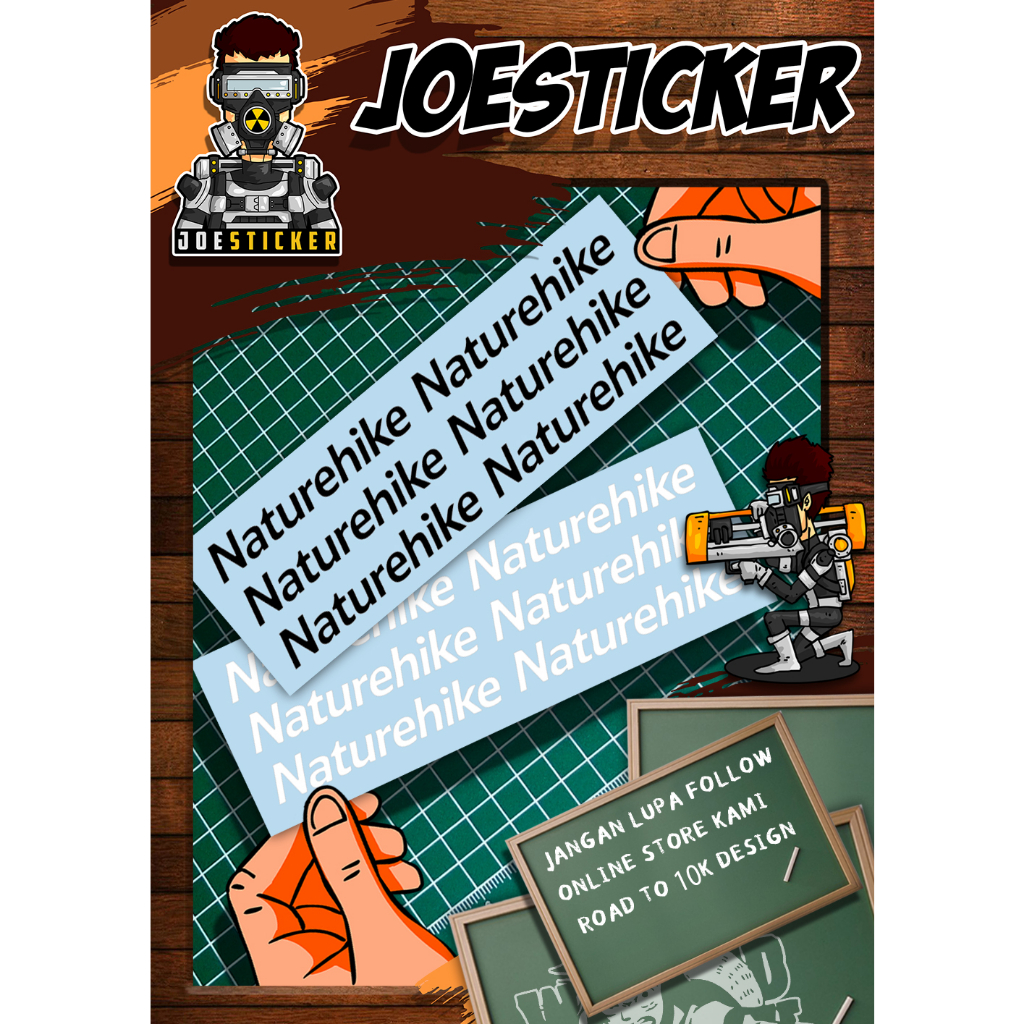 STICKER SET (6PCS) TULISAN NATUREHIKE SAIZ 3, 4, 5 INCI. ADA 3 PILIHAN ...