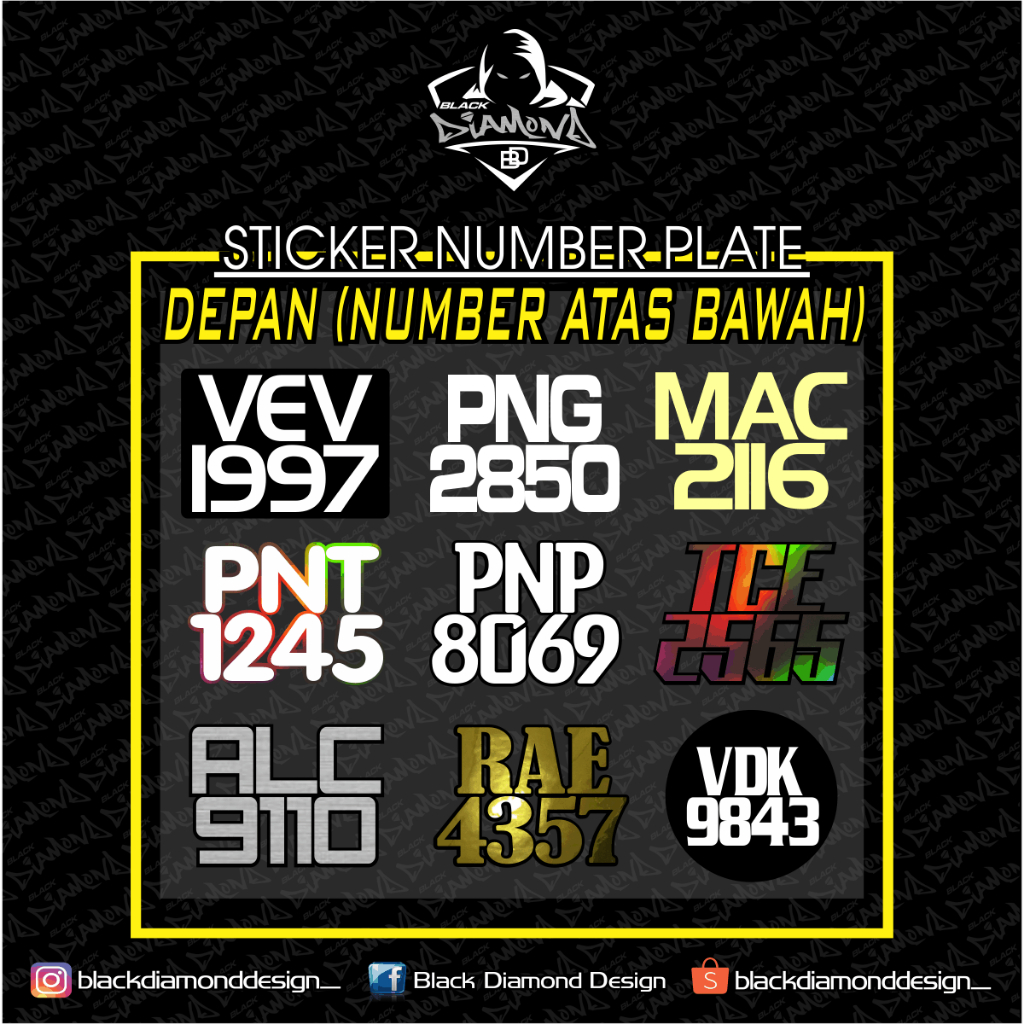 STICKER NUMBER PLATE DEPAN🔥 | Shopee Malaysia