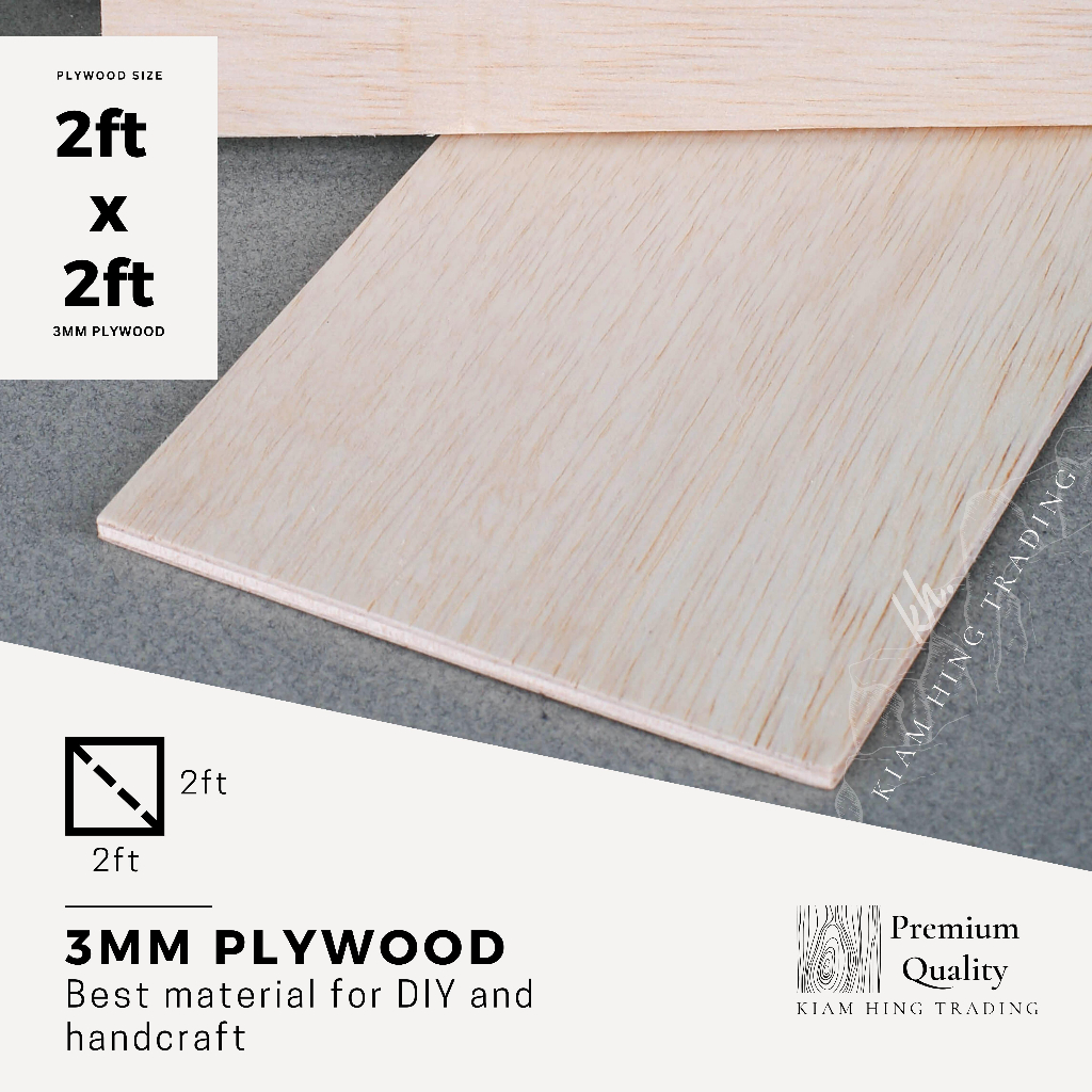 3mm Plywood (2ft x 2ft) DIY board sheet | timber panel | Playwood ...