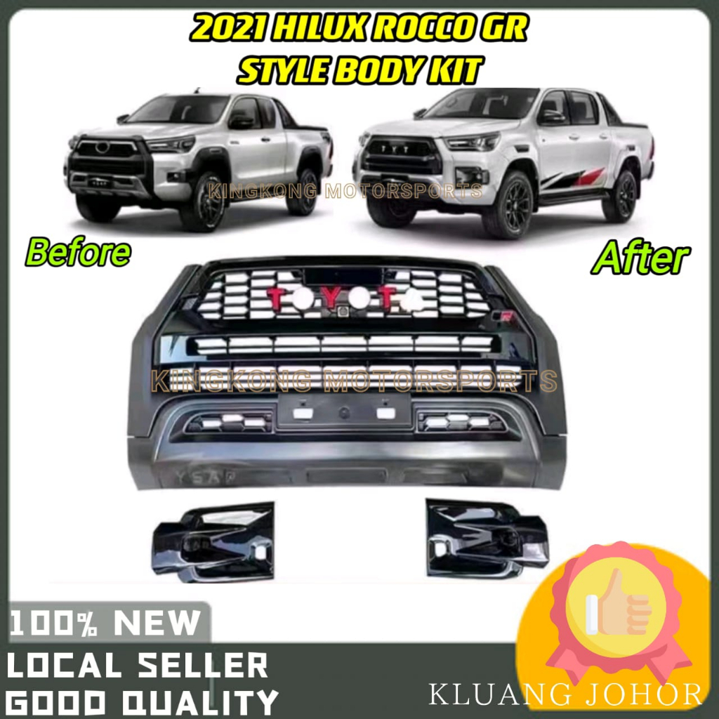 TOYOTA HILUX ROGUE 2.8 CONVERT TO GR SPORT GRILLE BUMPER GUARD FOR LAMP ...