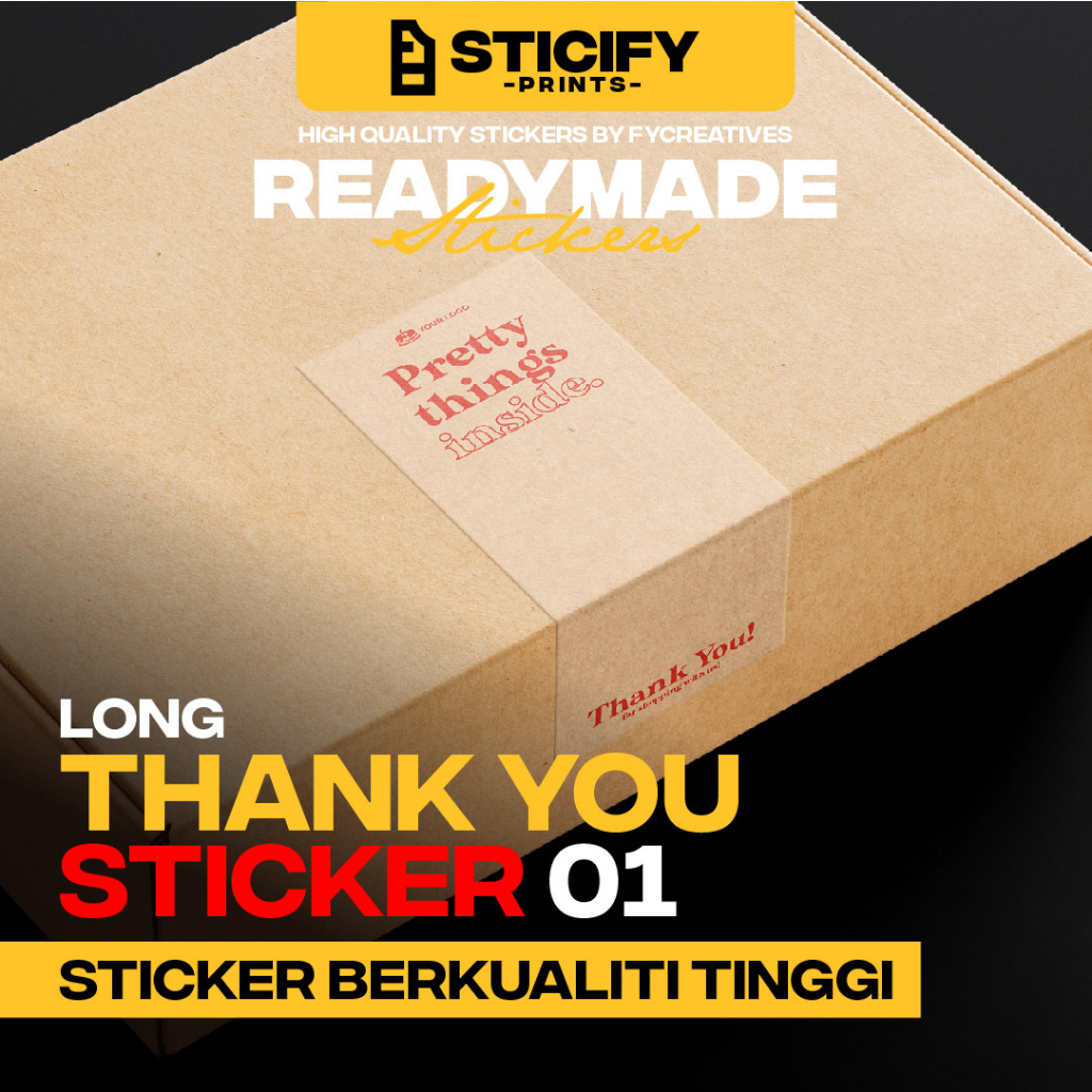50pcs Square Thank You Sticker 5 (Ready-made), Aesthetic sticker ...