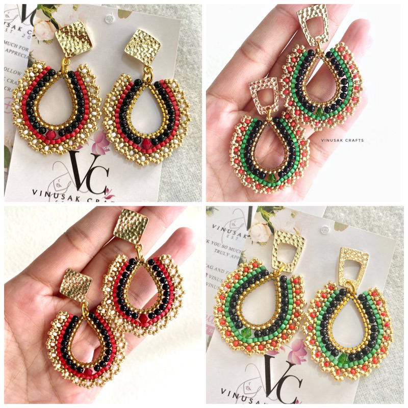 Vinusak Crafts | Handmade Beaded Earrings | Borneo Crafts | Sabah ...