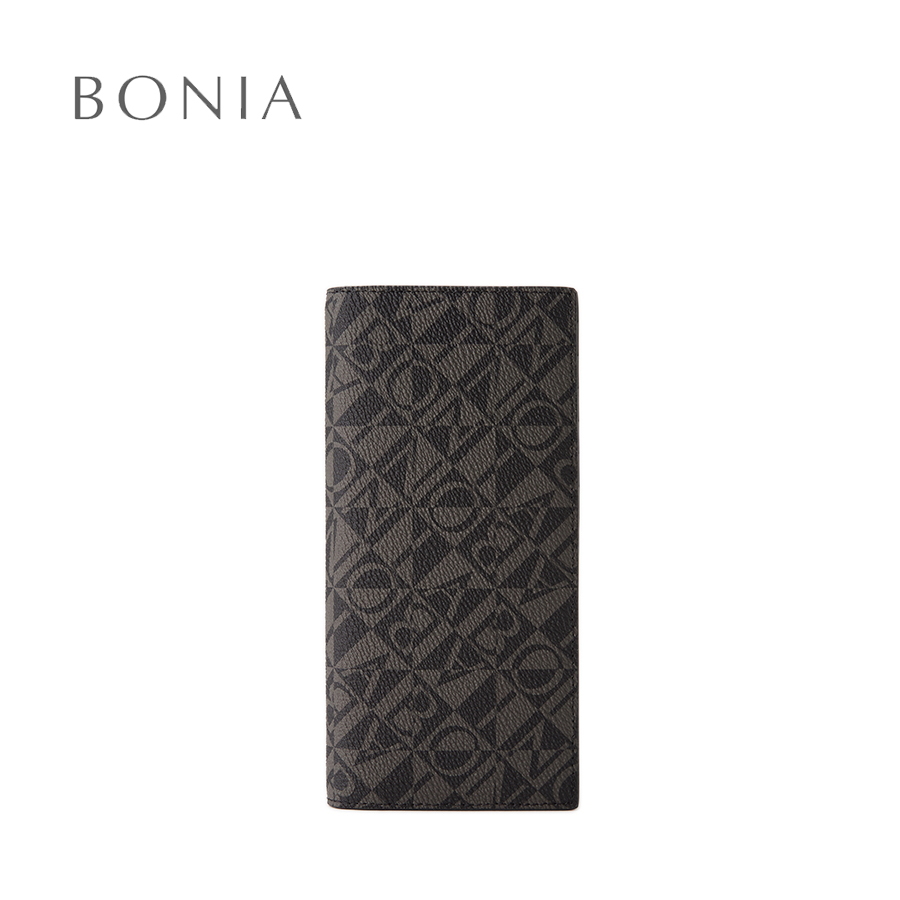 Bonia Black Dario Monogram Long Wallet | Shopee Malaysia