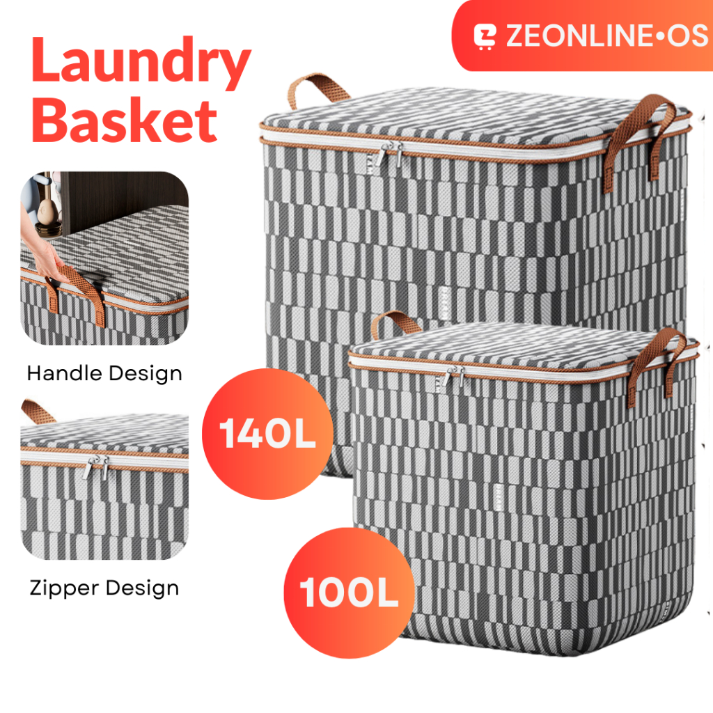 100/140L Foldable Laundry Basket Storage Box Ready Stock Waterproof ...