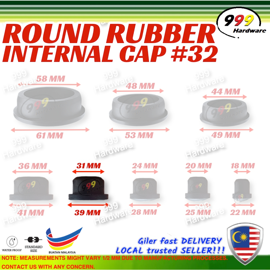 999 ROUND INTERNAL RUBBER CAP 圆内树膠 / INNER LEG TIP / CHAIR TABLE LEG ...
