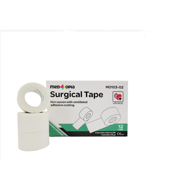 M0103-03 Medtopia 1 inch x 10 Yard Surgical Tape (with Dispenser) 12 ...