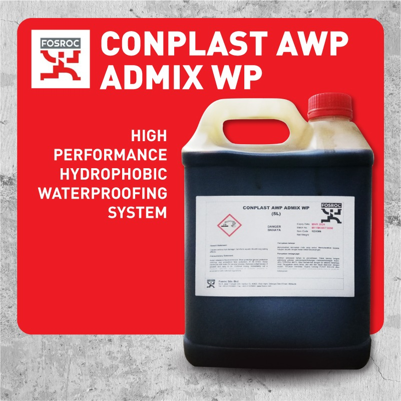 FOSROC 5 LITERS CONPLAST AWP ADMIX WP | CONCRETE WATERPROOFING ...