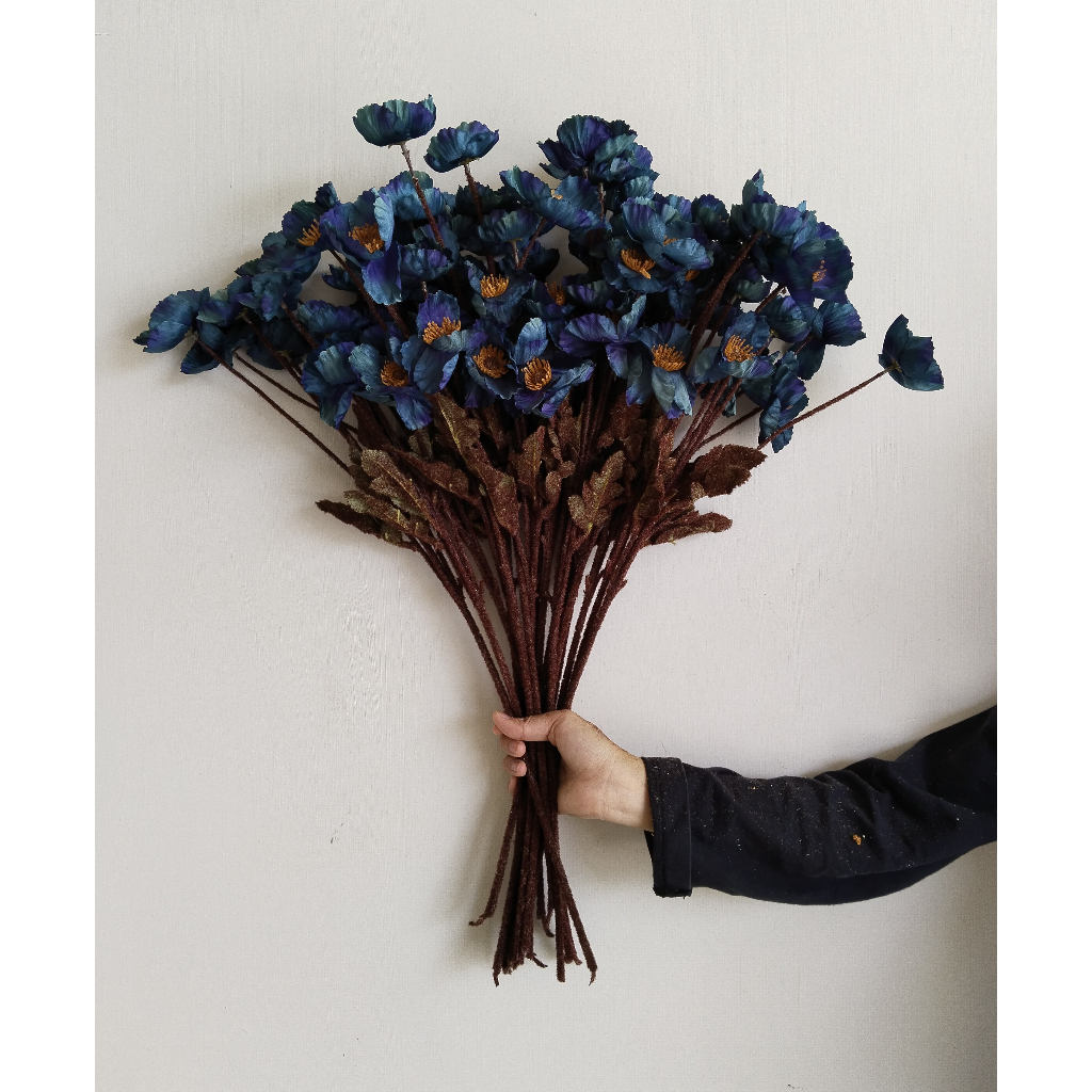 4 Head Poppies Artificial Flower for Wedding Home Office Daisy ...