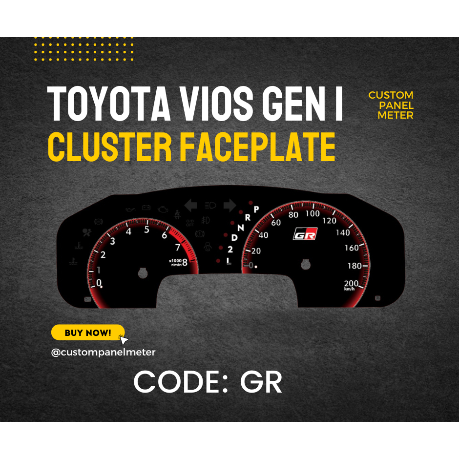 TOYOTA VIOS ORGA GEN 1 AUTOMATIC CLUSTER FACE PLATE PANEL METER ...