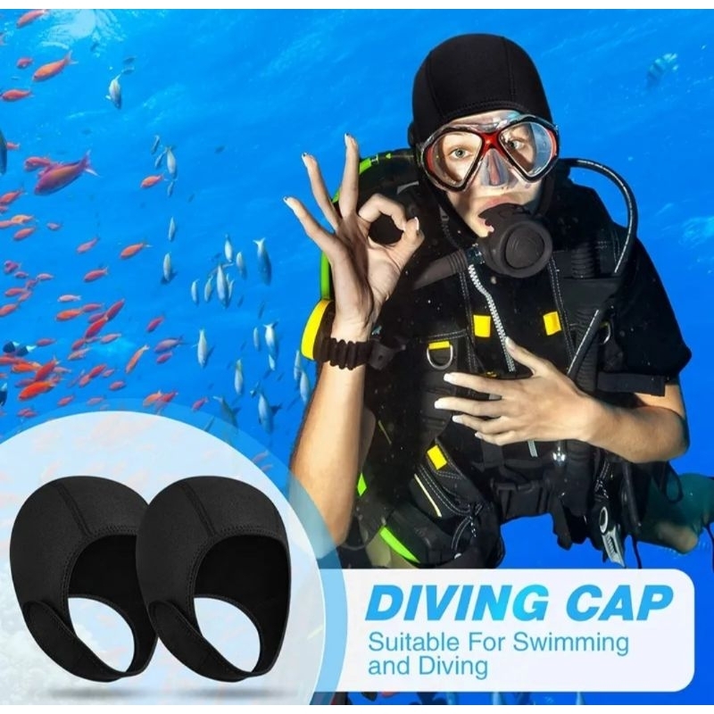 2.5mm Thick Wetsuit Hood Cap Scuba Diving Cap with Chin Strap Surf ...