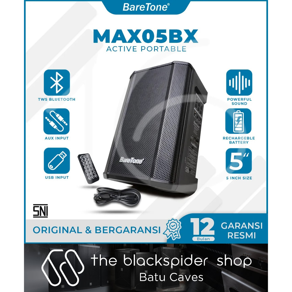 Baretone MAX-05BX 5" Mini Portable Speaker (MAX05BX) | Shopee Malaysia