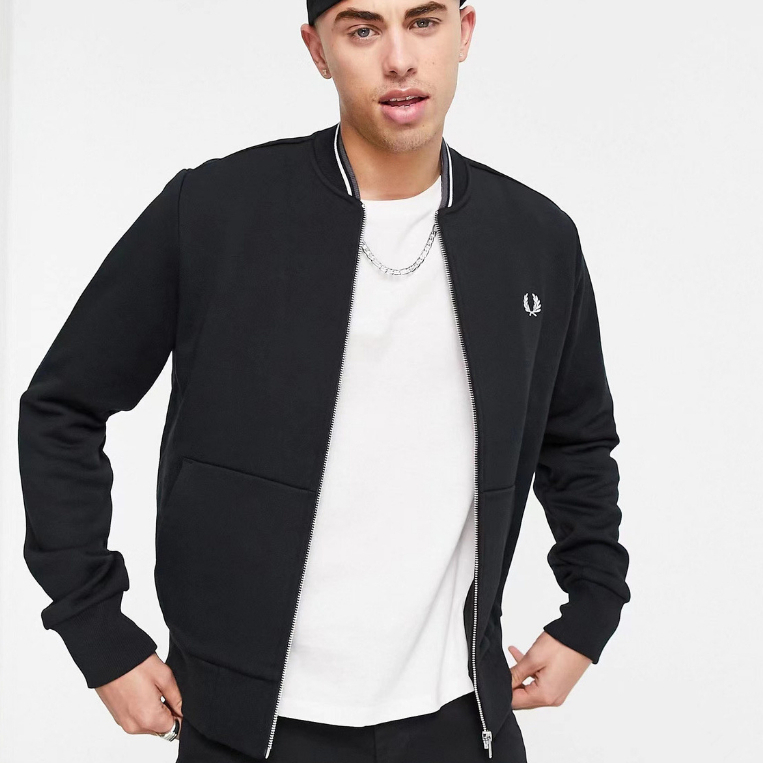 FRED PERRY 100% ORIGINAL mens jacket FP Mens Cotton Casual Zipper Tops ...