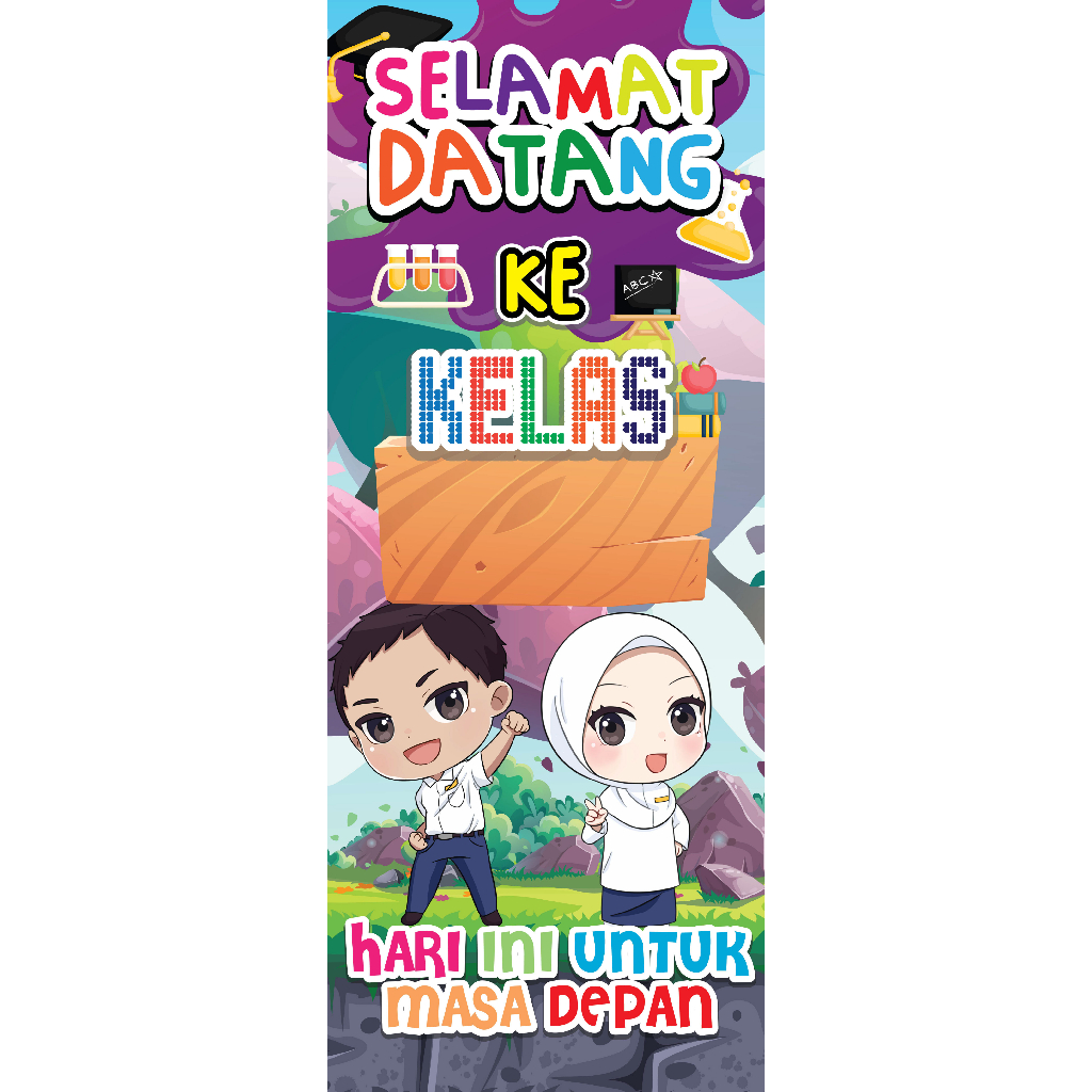 BUNTING SET KELAS / SELAMAT DATANG KE KELAS/ SYABAS HADIR KE SEKOLAH ...