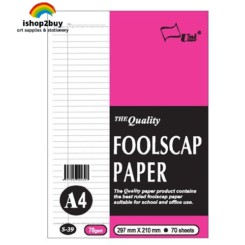 Uni Paper A4 Foolscap Paper Test Pad Exam Pad Exam Sheets Broad Line ...