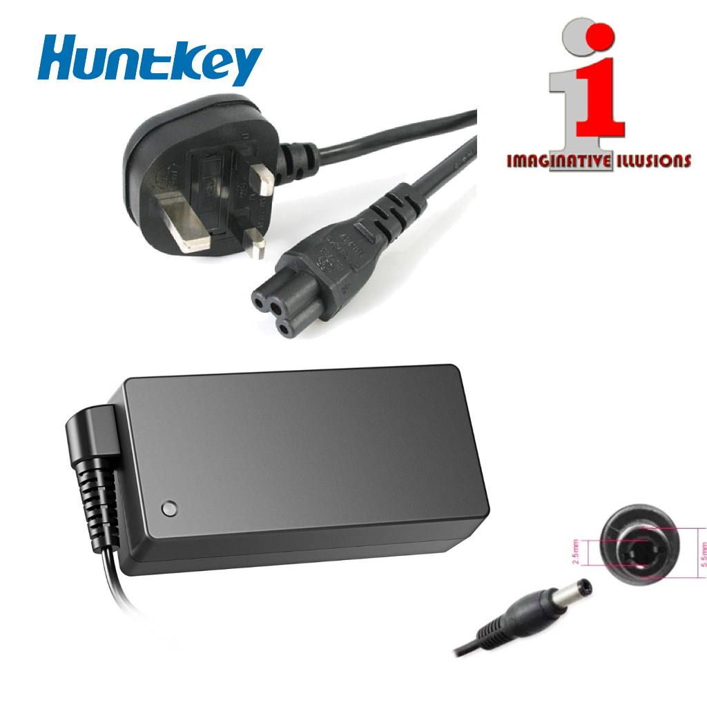 Huntkey 19V 3.42A 65W Power Adapter with Fused UK 3-Pin AC Plug for NUC ...