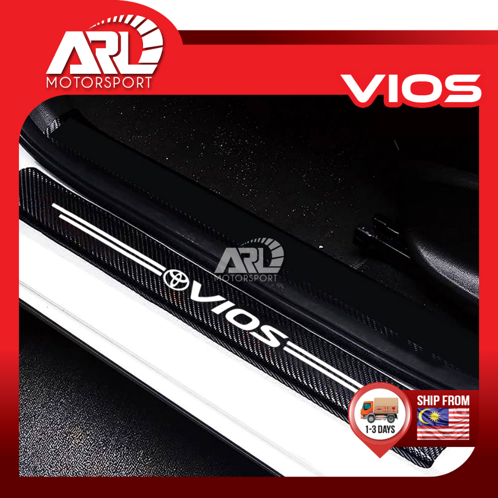 Toyota Vios AC100 4th Door Step Sticker Protector Carbon For Vios (2023 ...