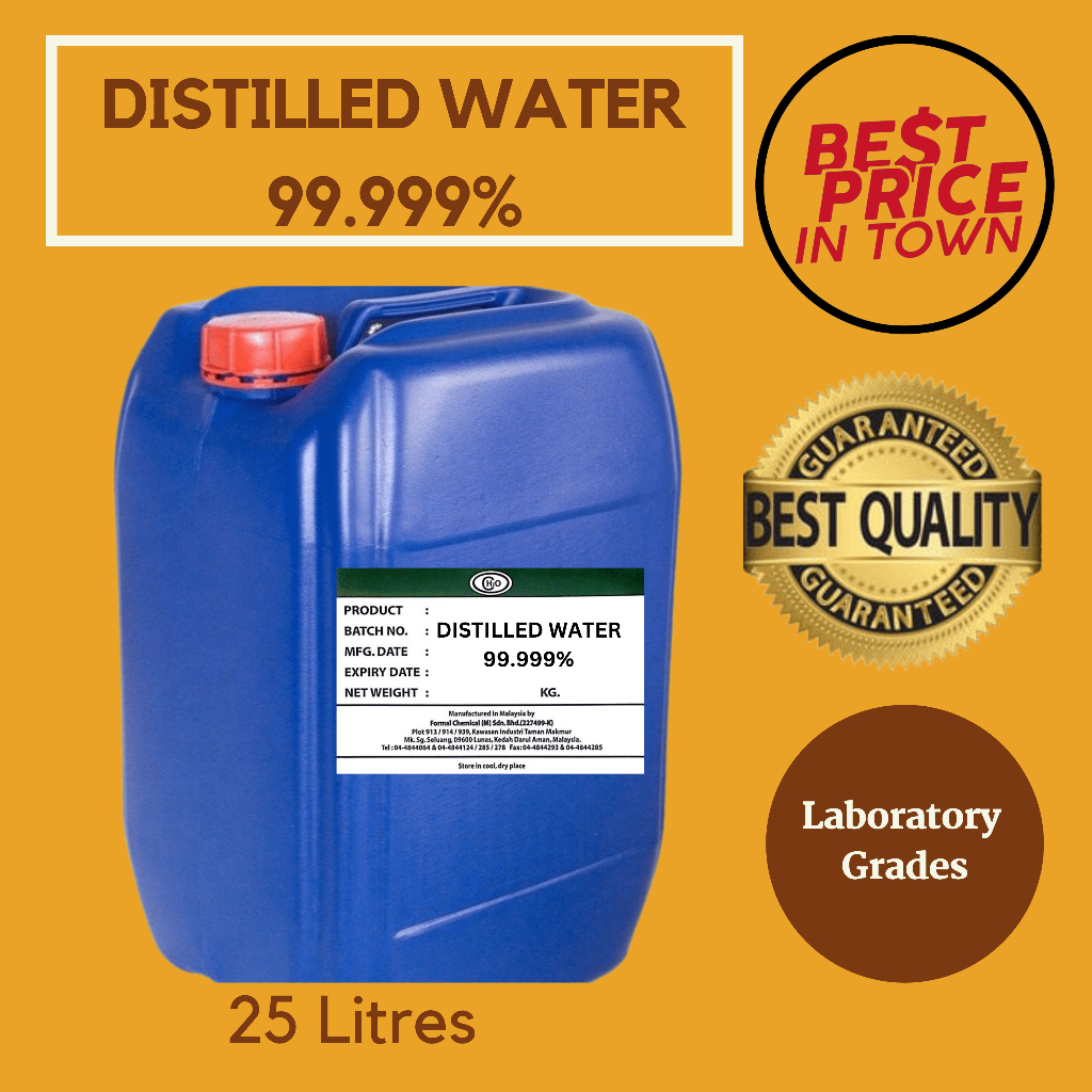 Pure Distilled Water / Air Suling / 蒸馏水 - Lab Grade / 25 Litres ...