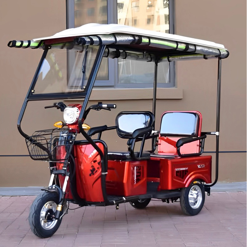 Electric Tricycle 4 Seats With Sun Roof Electric Scooter 3 Wheels Ebike ...