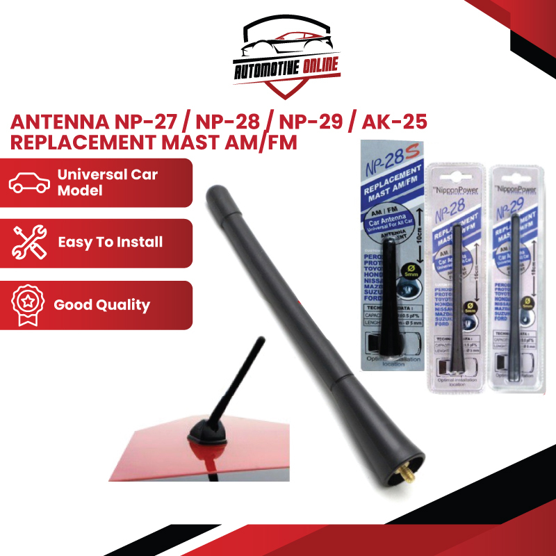 Car Antenna Replacement Mast AM/FM Universal Car AK-25 NP-27 NP-28 NP-29 Antena Kereta | Shopee ...