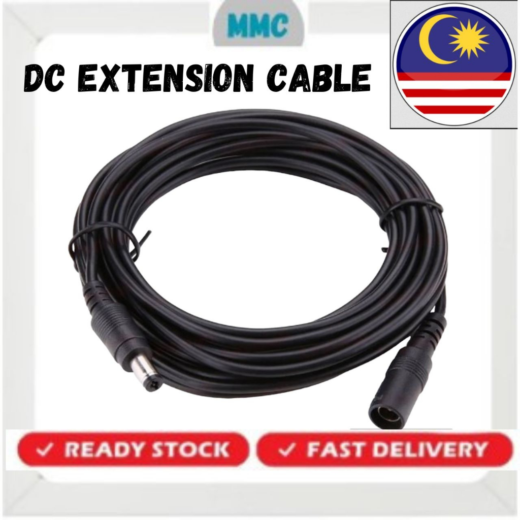 DC Extension Cable 1M 2M 3M 5M 10M 5.5mm x 2.1mm Female to Male Plug ...