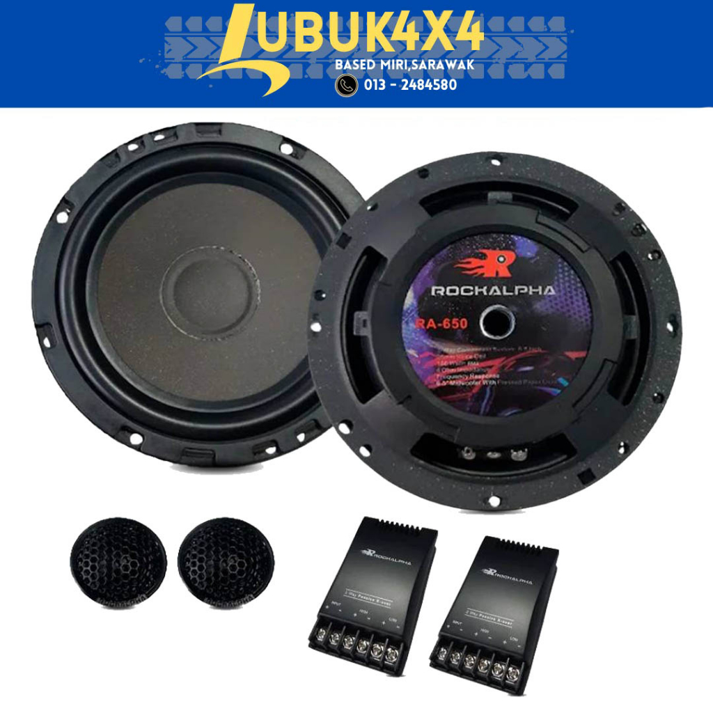 RA-650 ROCKALPHA 2 Way Component 6.5" Speaker With Crossover + Tweeter ...
