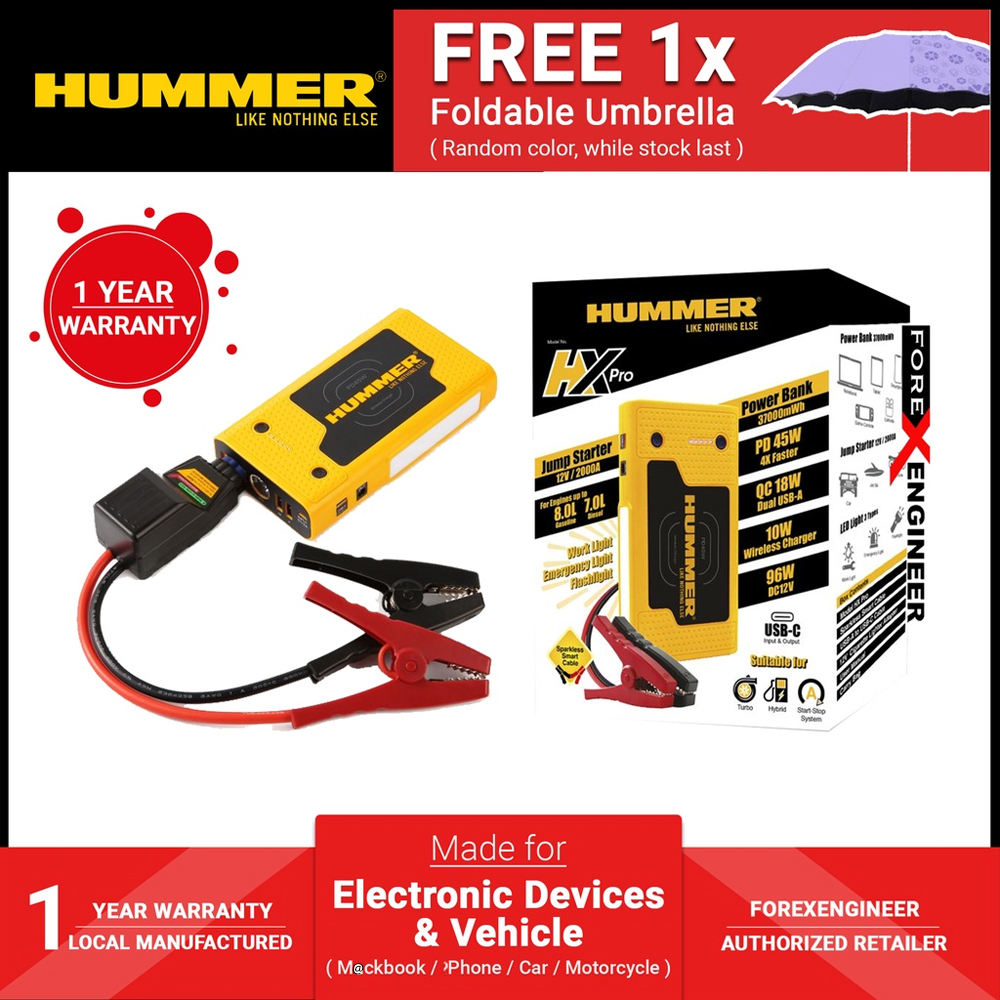 Hummer HX Pro Multifunctional Powerbank Jump Starter USB-A to USB-C ...