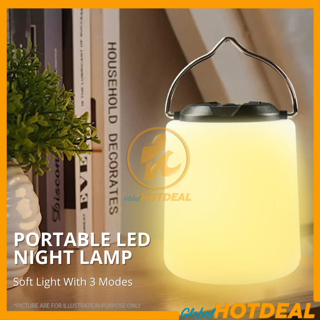 Rechargeable LED Night Light Portable Lantern Camping Light Type-C USB ...