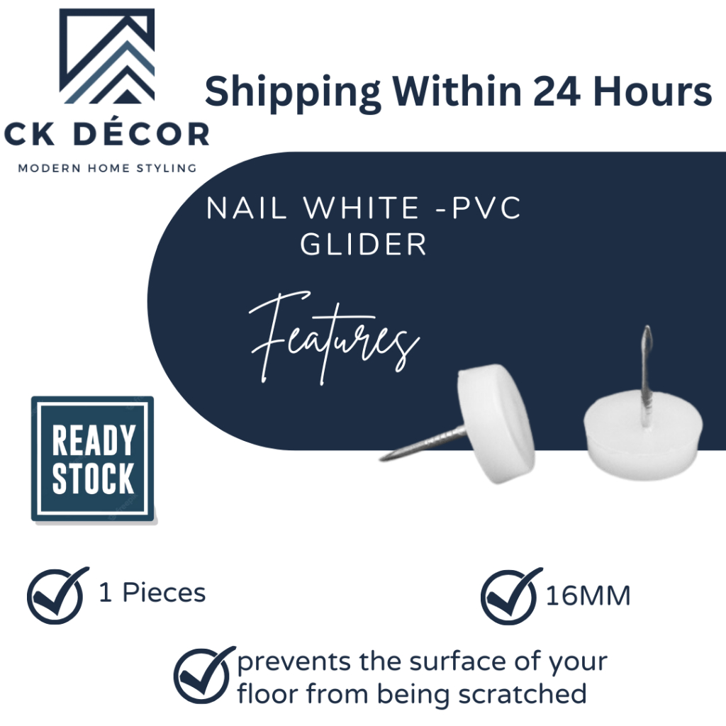 Nail White -PVC Glider 16MM X (1 PCS) | Shopee Malaysia