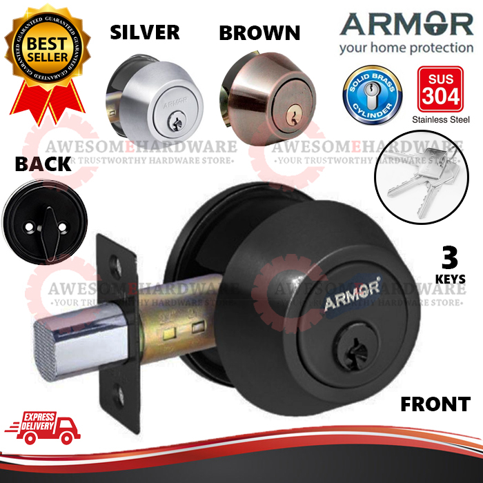 (SILVER, BROWN, BLACK) ARMOR ADL-101 STAINLESS STEEL THUMBTURN AND KEY ...