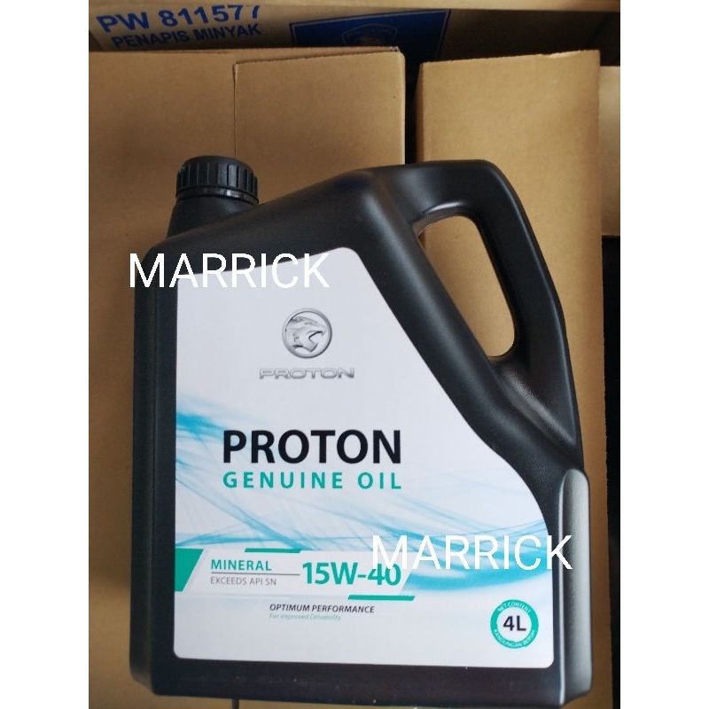 Proton engine oil mineral 15W40 4 litres Genuine | Shopee Malaysia