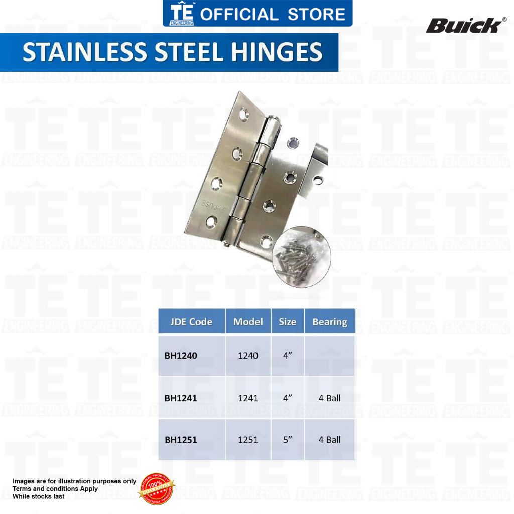 Big House Buick 4" Stainless Steel Hinges (BCK-BH1240) | Shopee Malaysia