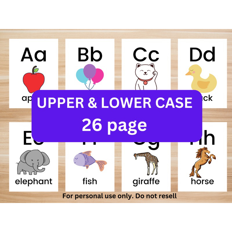 FLASHCARD alphabet lower and upper [PDF Softcopy], printable | Shopee ...