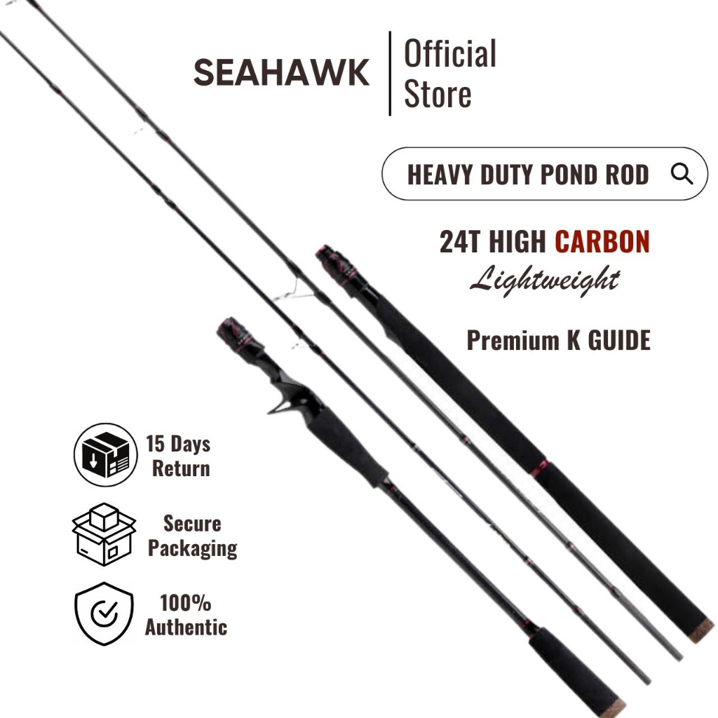 Seahawk Tournament Pro 24T Carbon | Heavy Pond Fishing Rod | Spinning ...
