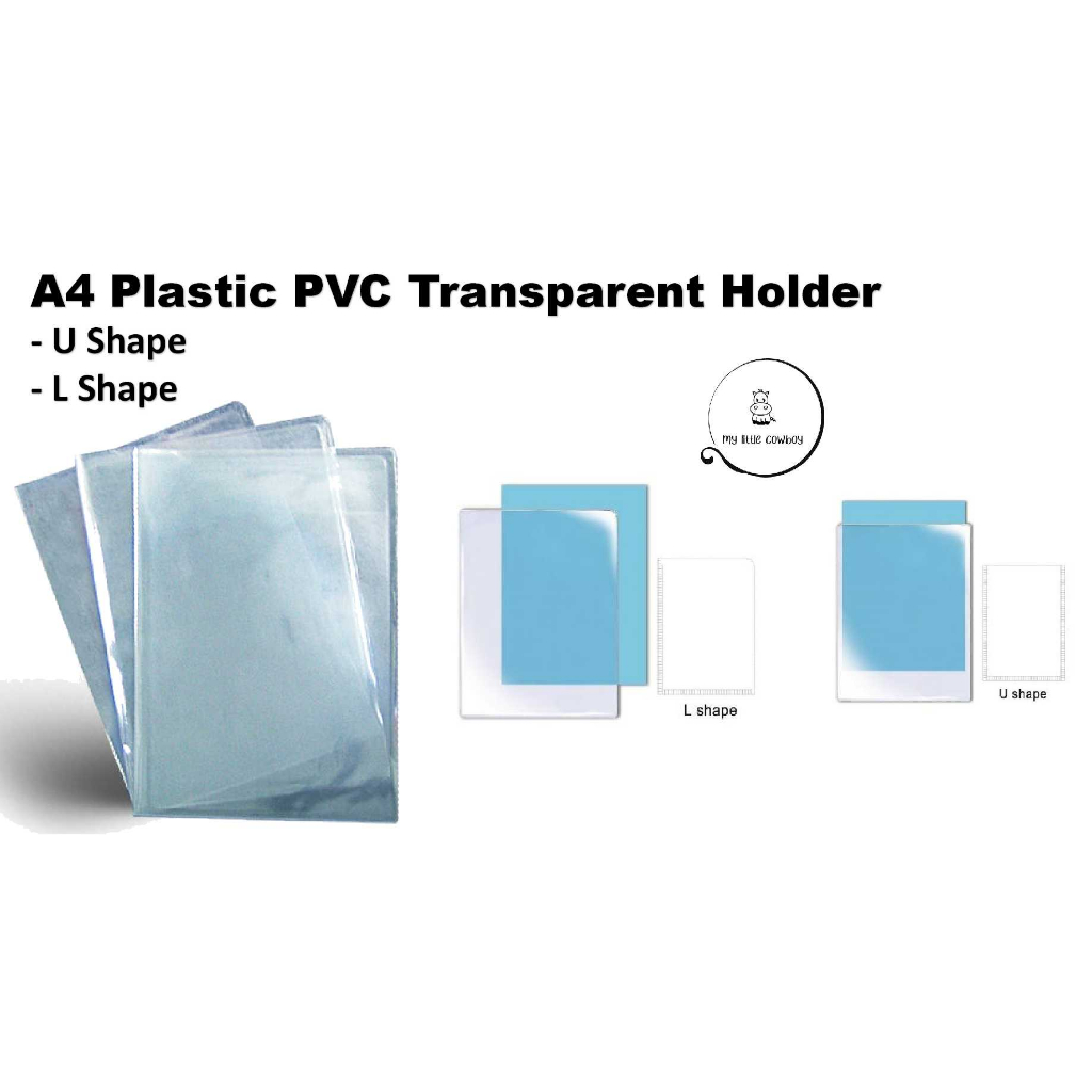 Transparent A4 File / Clear Paper Holder / PVC Holder U shape L shape ...