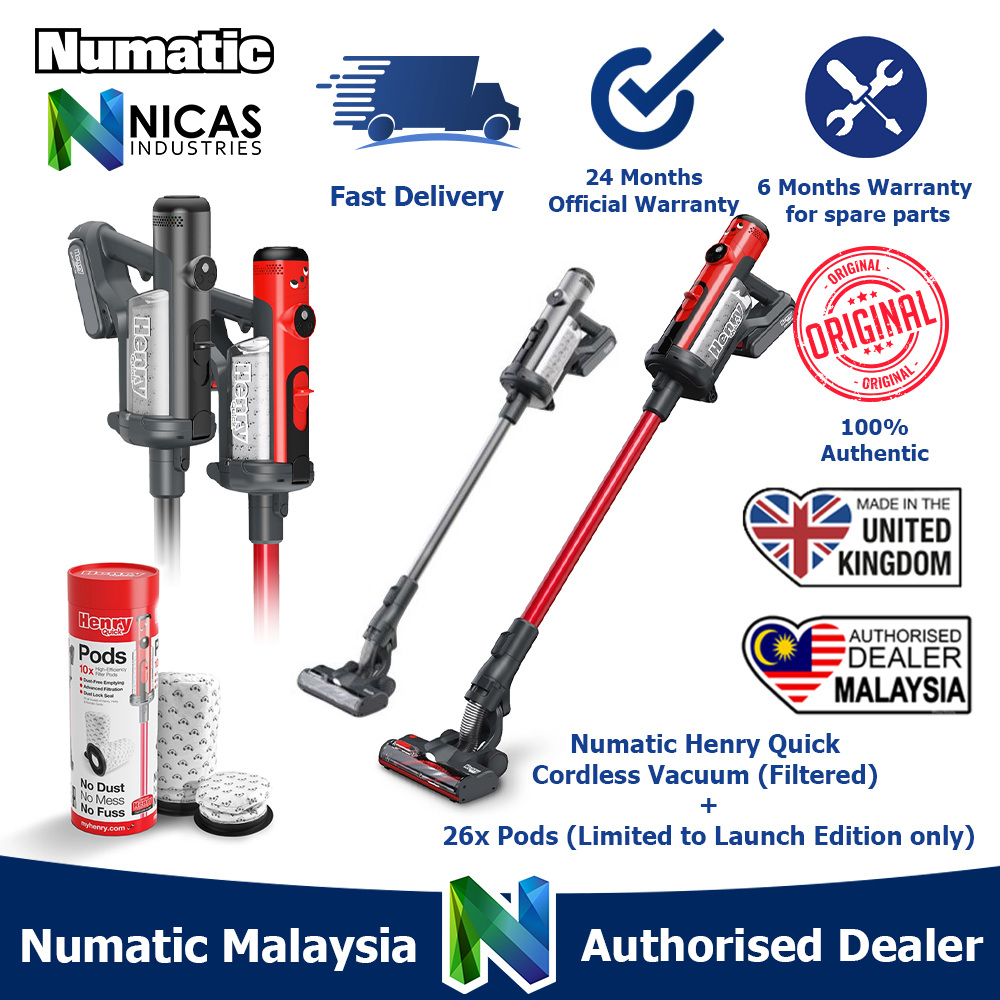 Numatic Henry Quick Cordless Vacuum (Filtered) | Cordless Vacuum ...